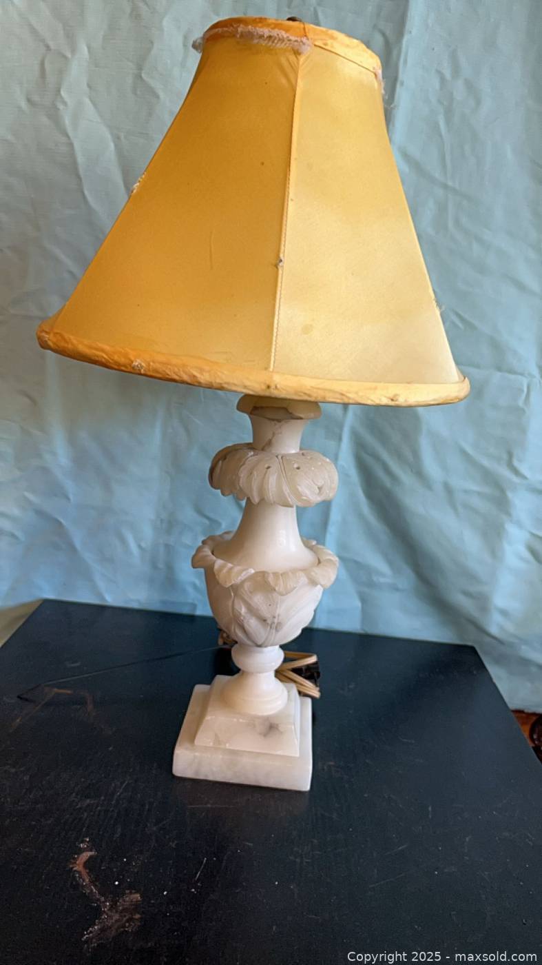 Antique Alabaster Table Lamp | Maxsold