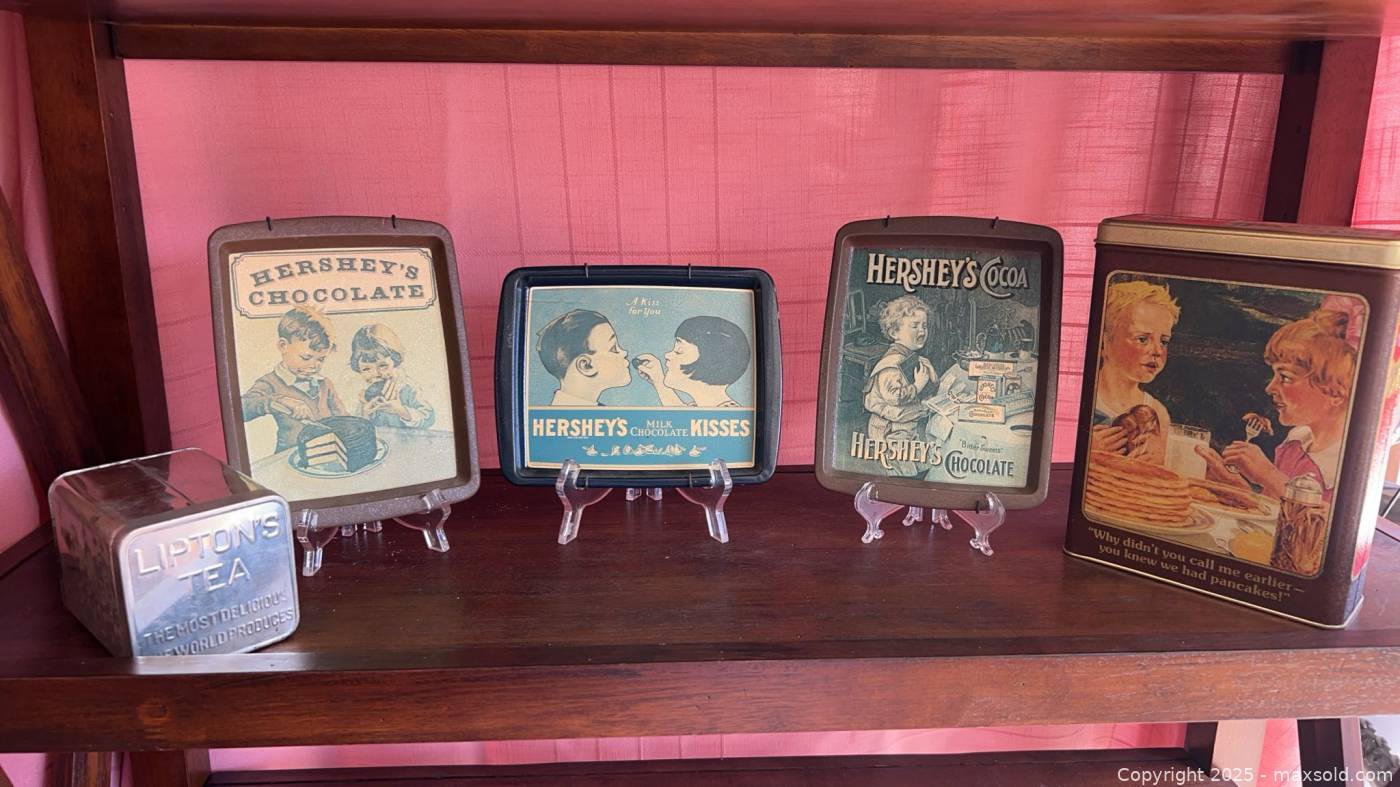 Lipton’s Tea Tin, Prince Albert Can & Hershey Advertising Tip Trays ...