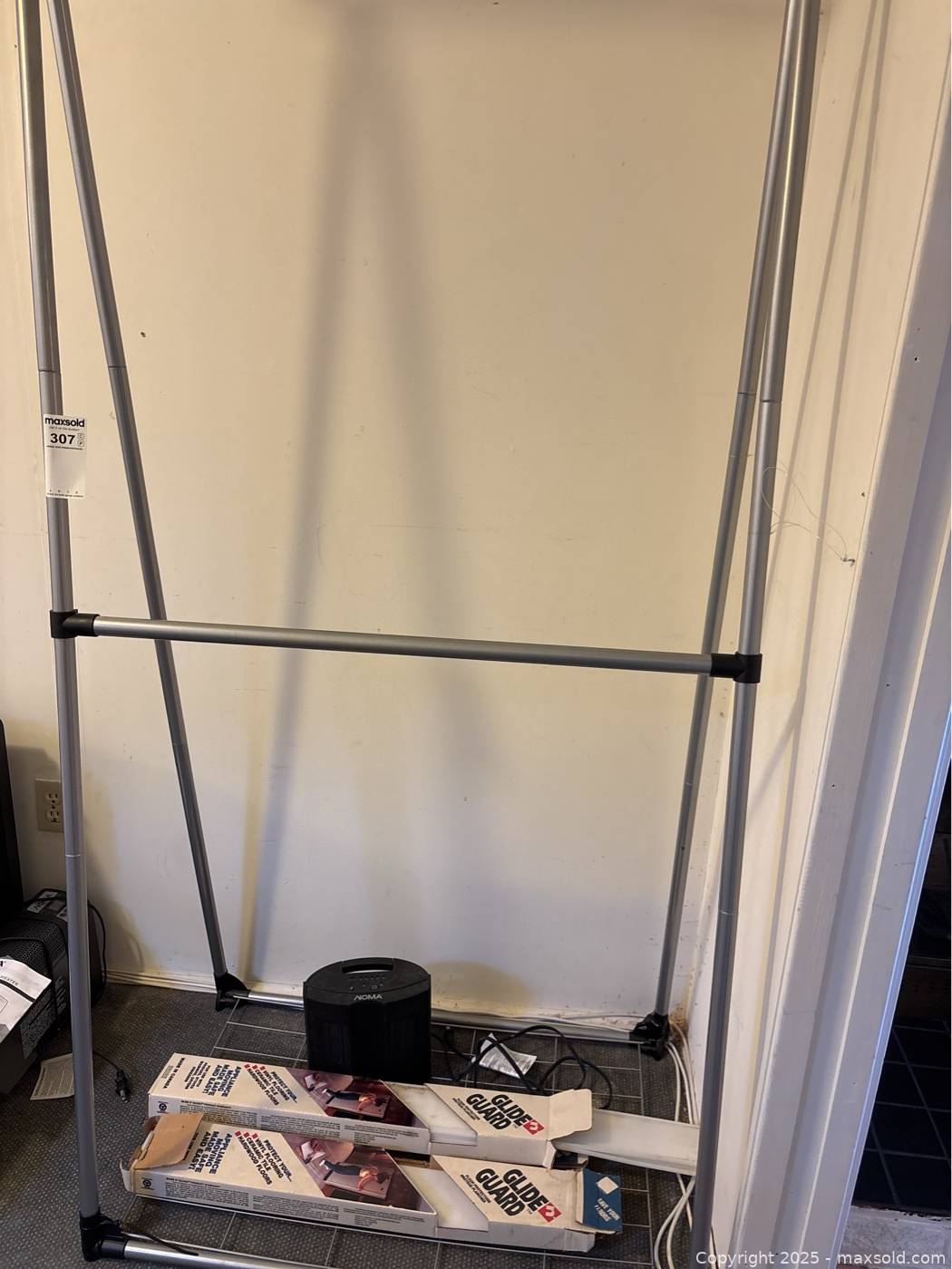 Metal Garment Rack, Heater, Glide Guards | Maxsold