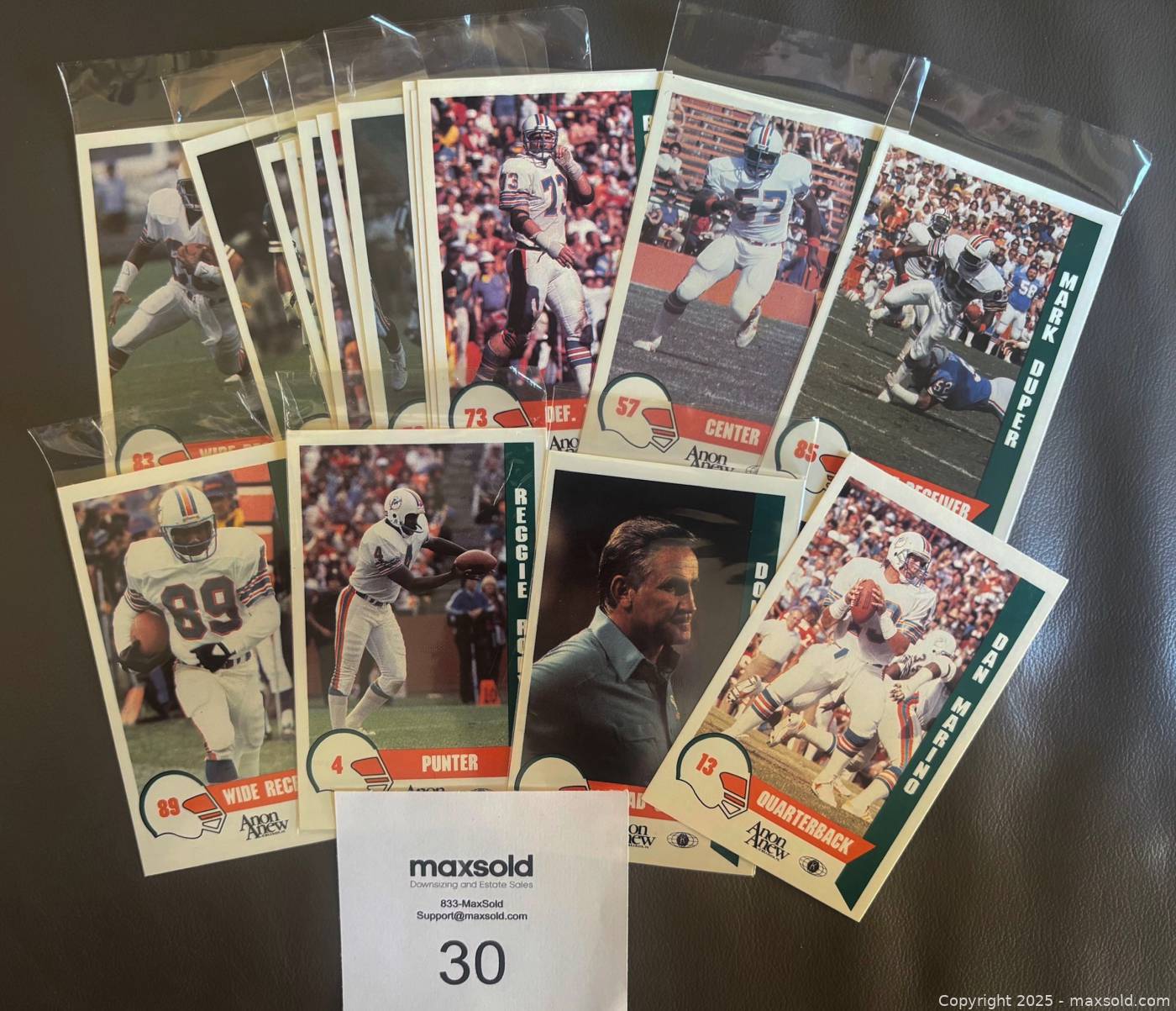 1986 Miami Dolphins Police football card set | Maxsold