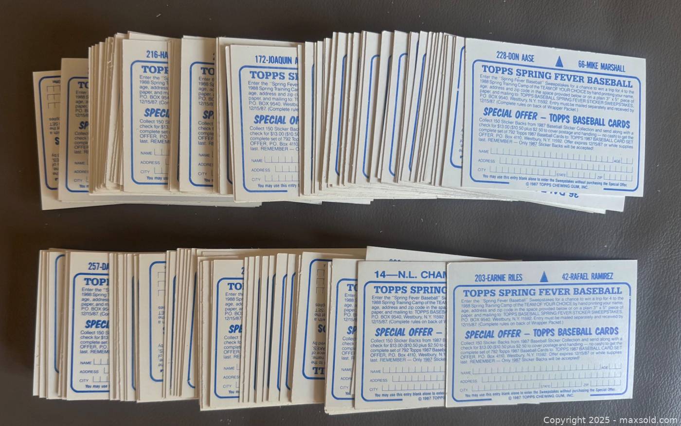 1987 Topps Baseball Stickers near-complete set 295/313 | Maxsold