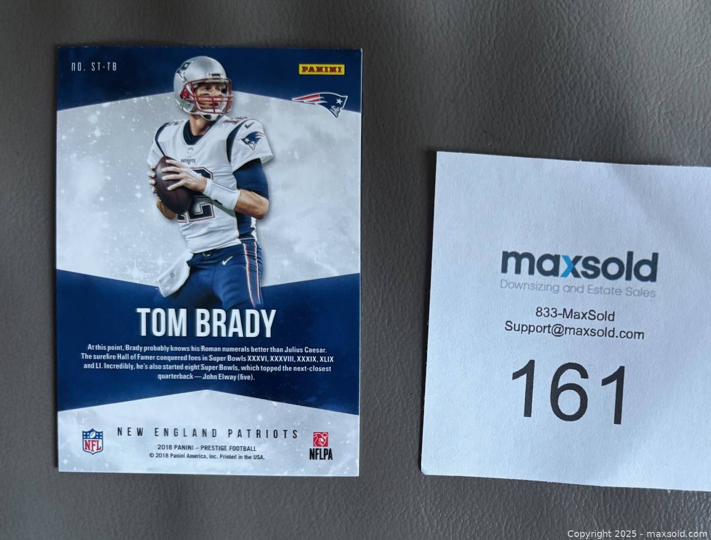 2018 Panini Prestige Tom Brady Stars of the NFL Insert Card #ST-TB ...
