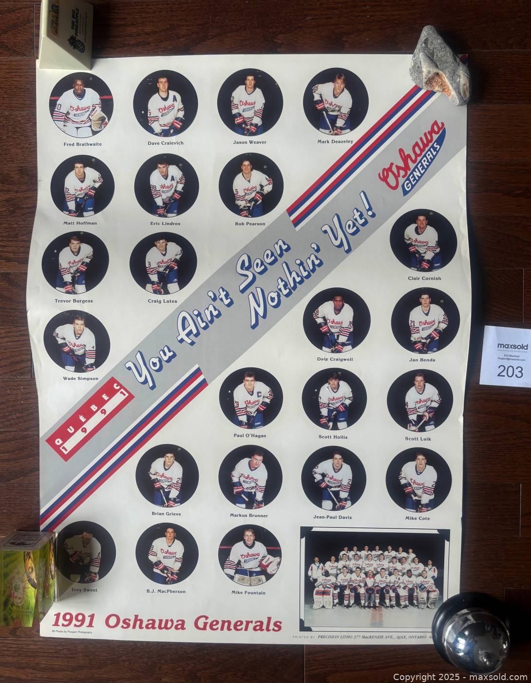 Oshawa Generals 1991 team poster | Maxsold