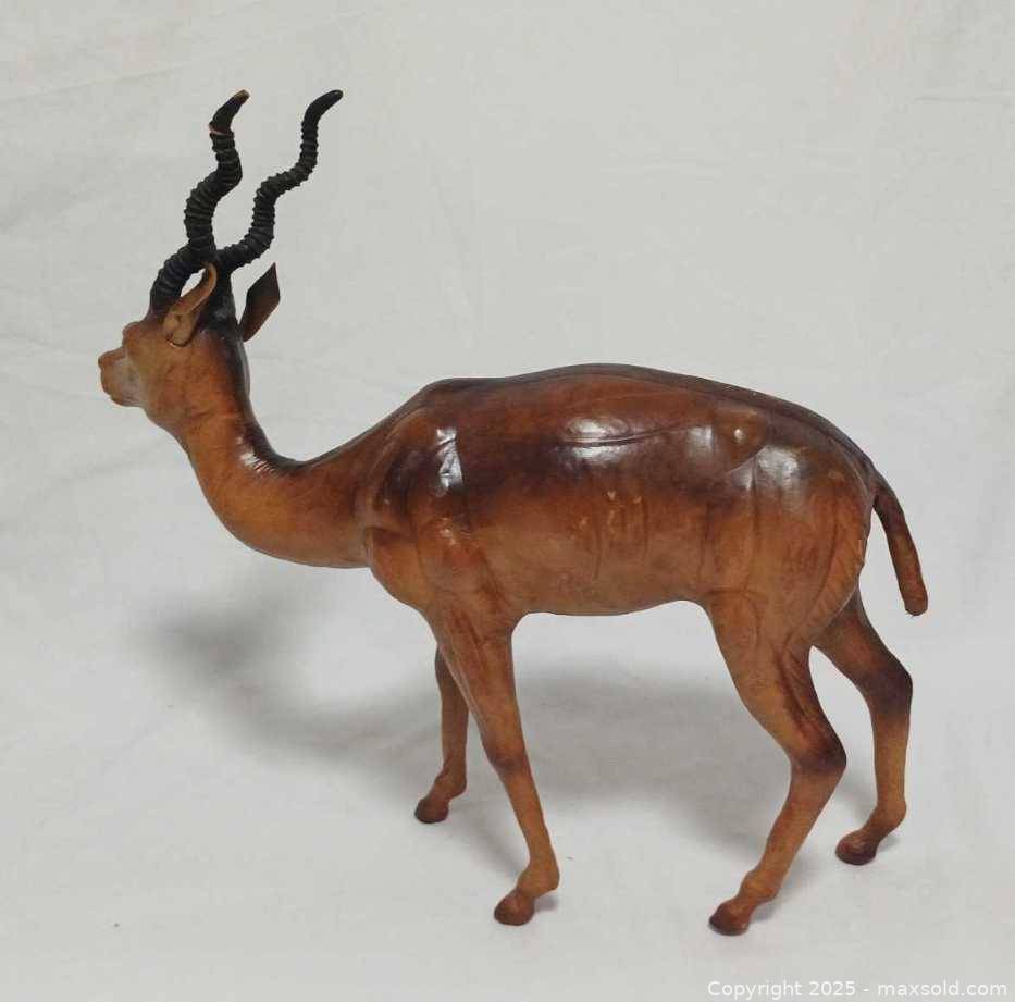 Vintage Leather Antelope Figure | Maxsold