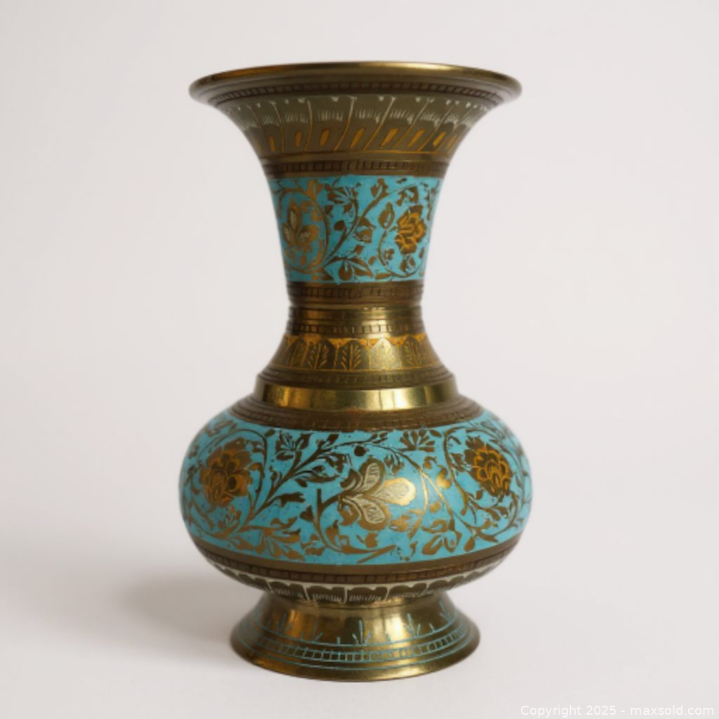 Decorative Metal and Enamel Vases, Set of 4 | Maxsold