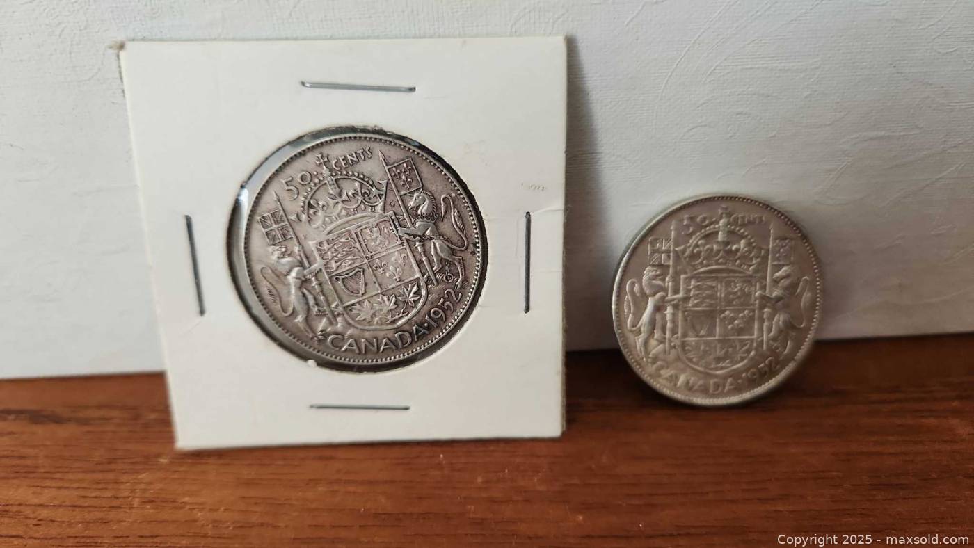 2 Canadian 1952 Silver 50 Cent Coins | Maxsold