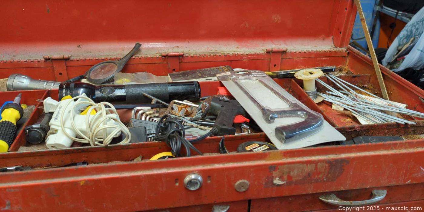 Cornwell rolling tool chest with assorted hand tools | Maxsold