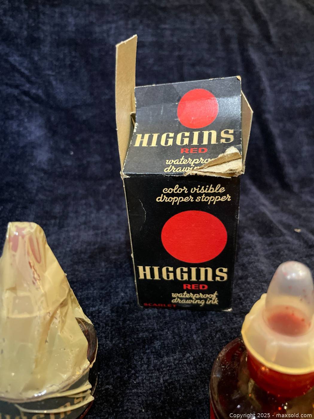 Higgins red waterproof drawing ink bottles | Maxsold