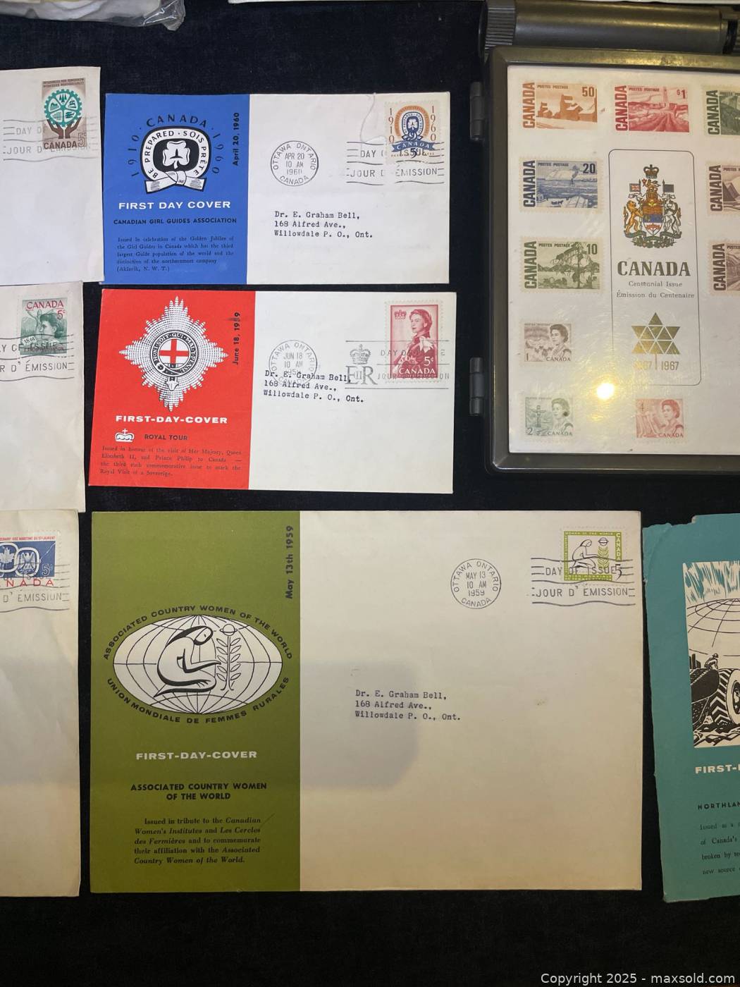 Canada stamp album, FDCs, loose stamps | Maxsold