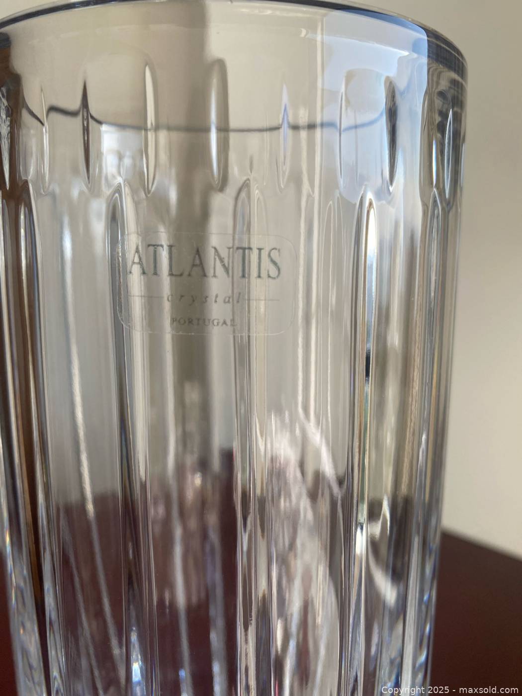 Atlantis 9.5" Panel-Cut Crystal Vase Portugal | Maxsold
