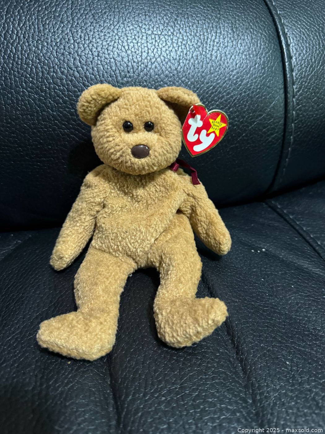 Ty Beanie Baby plush bear with ribbon | Maxsold