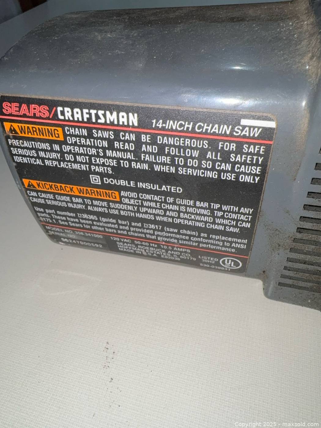 Craftsman 14" Electric Chainsaw | Maxsold