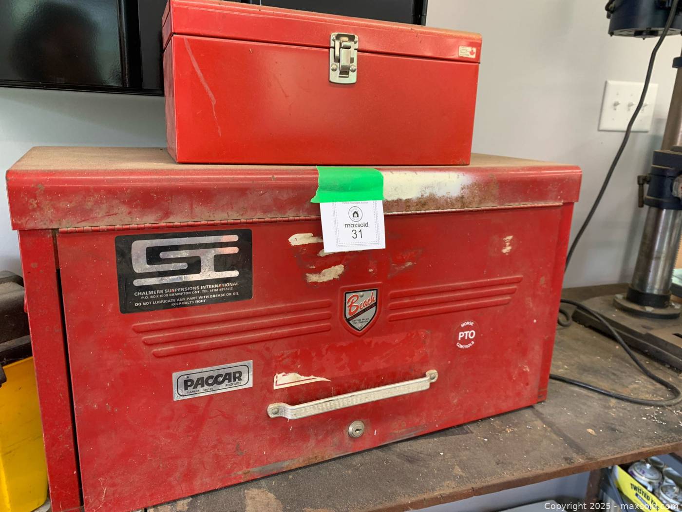 Beach Industries red metal tool chest and toolbox | Maxsold