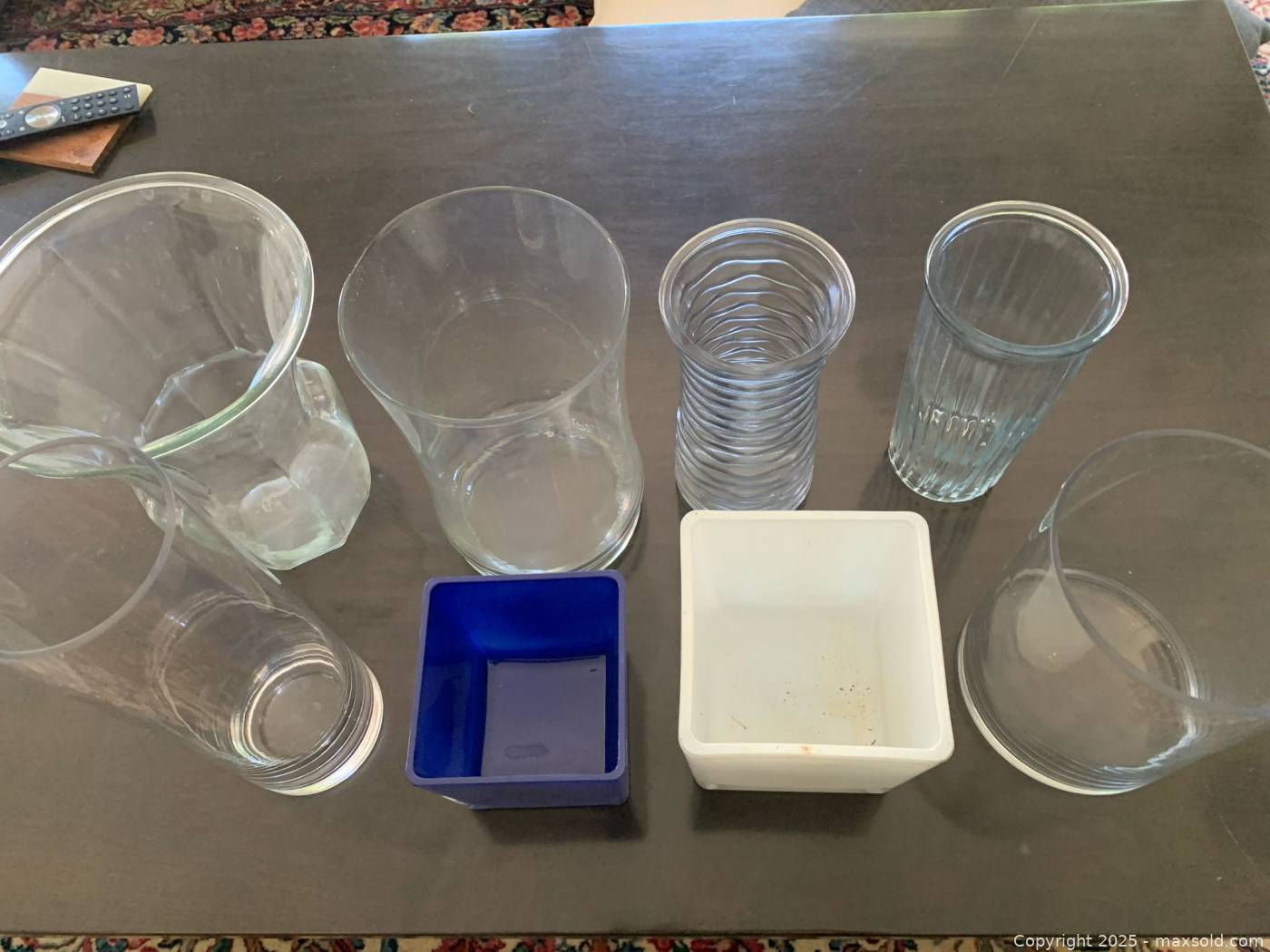 Assorted Glass Flower Vases and Planters, 7 Pieces | Maxsold
