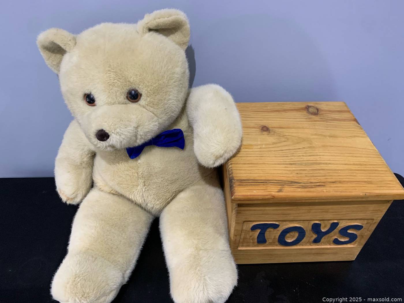 Plush Teddy Bear and Wooden Toy Storage Box | Maxsold