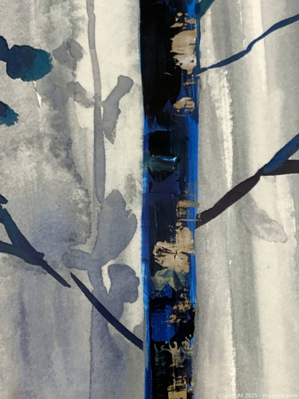 Abstract Blue Tree Framed Print | Maxsold