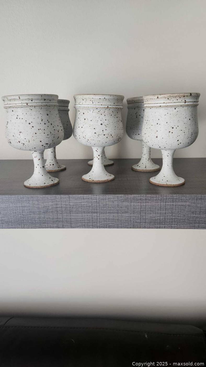 Handcrafted ceramic goblets, set of six | Maxsold