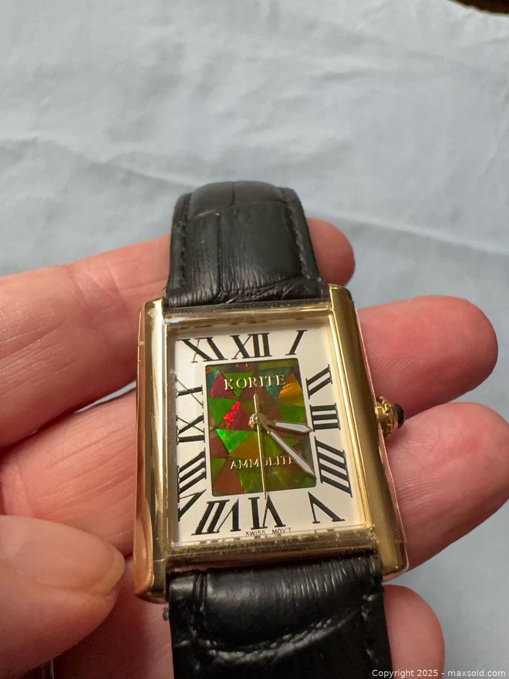 Korite rectangular ammolite wristwatch | Maxsold