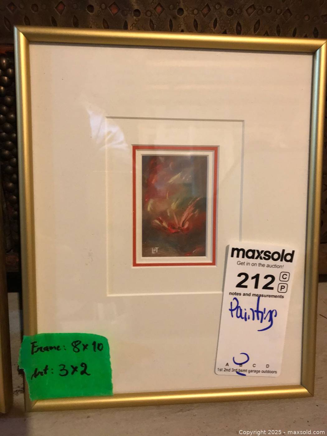 Pair framed abstract miniature paintings | Maxsold