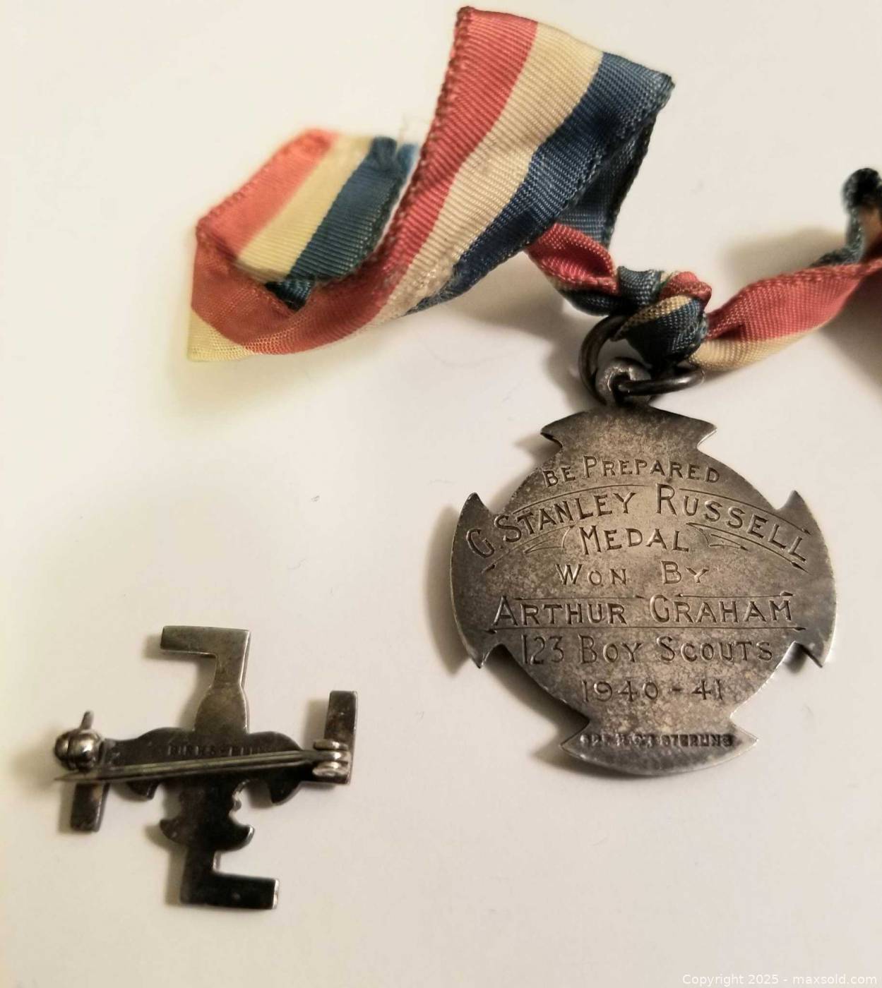 Sterling Silver Boy Scout Medal & Pin | Maxsold