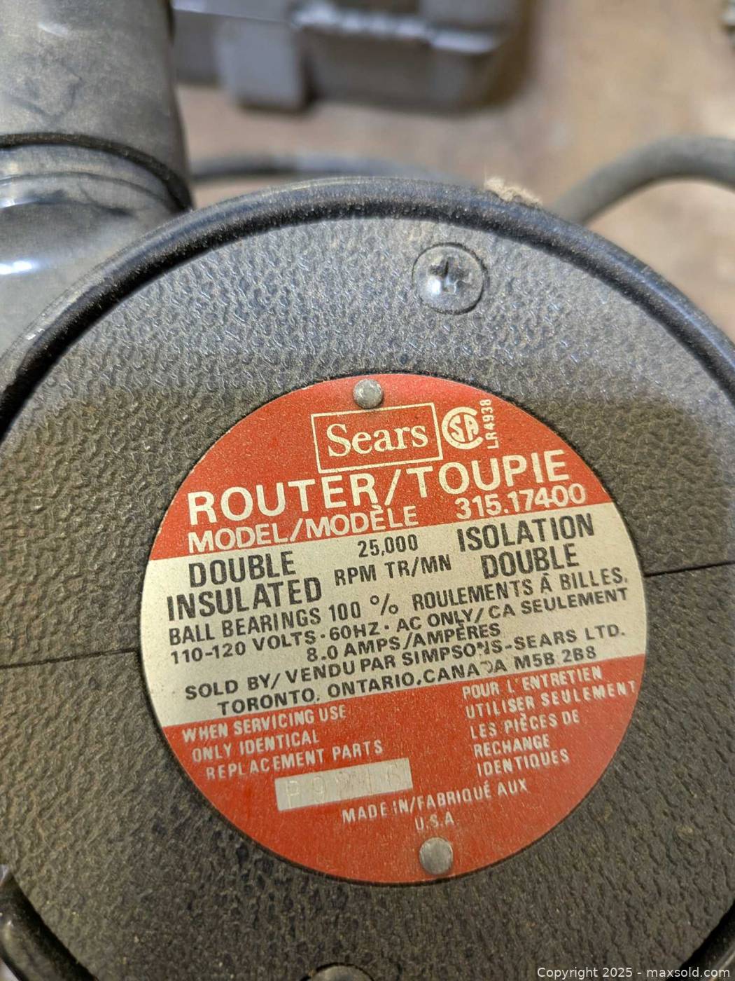 Craftsman Super Router Model 315.17400 | Maxsold
