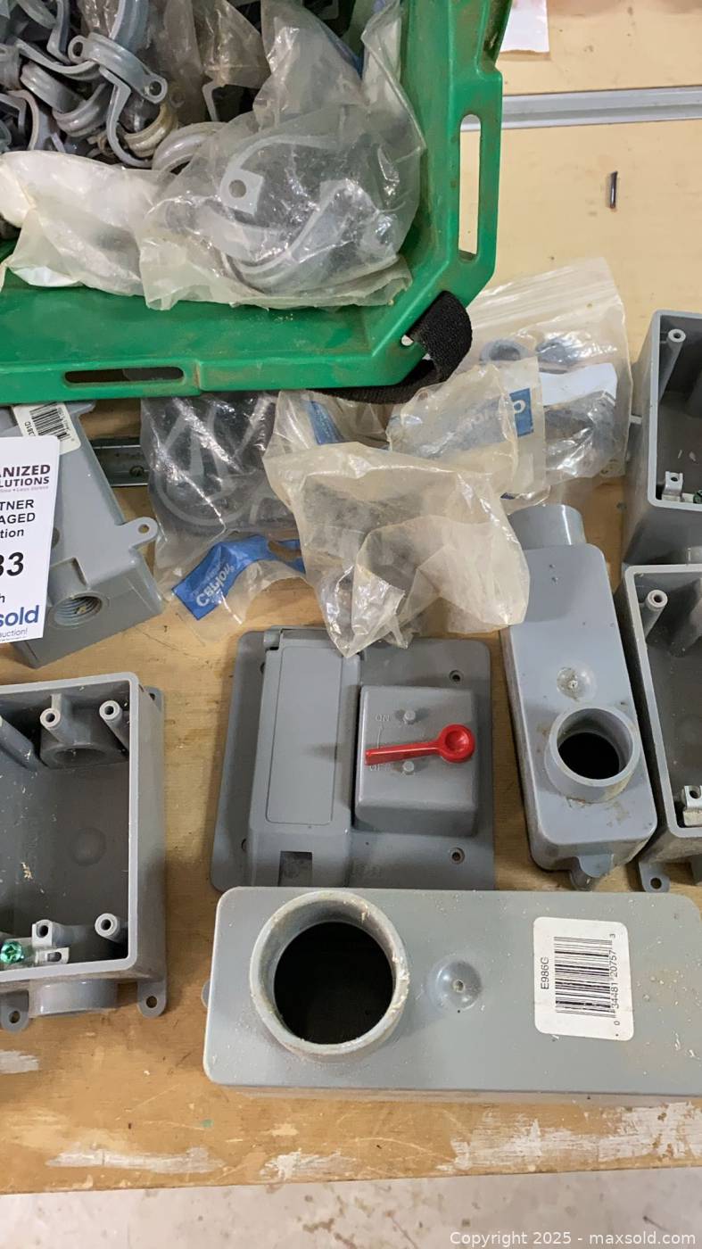 Assorted PVC conduit boxes and fittings | Maxsold