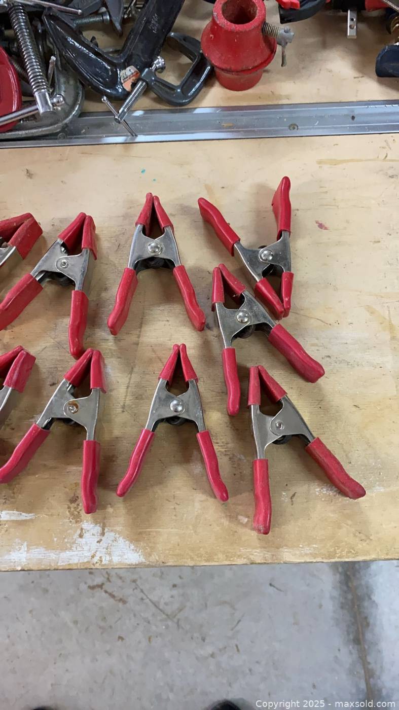15 Red-Handle Metal Spring Clamps | Maxsold