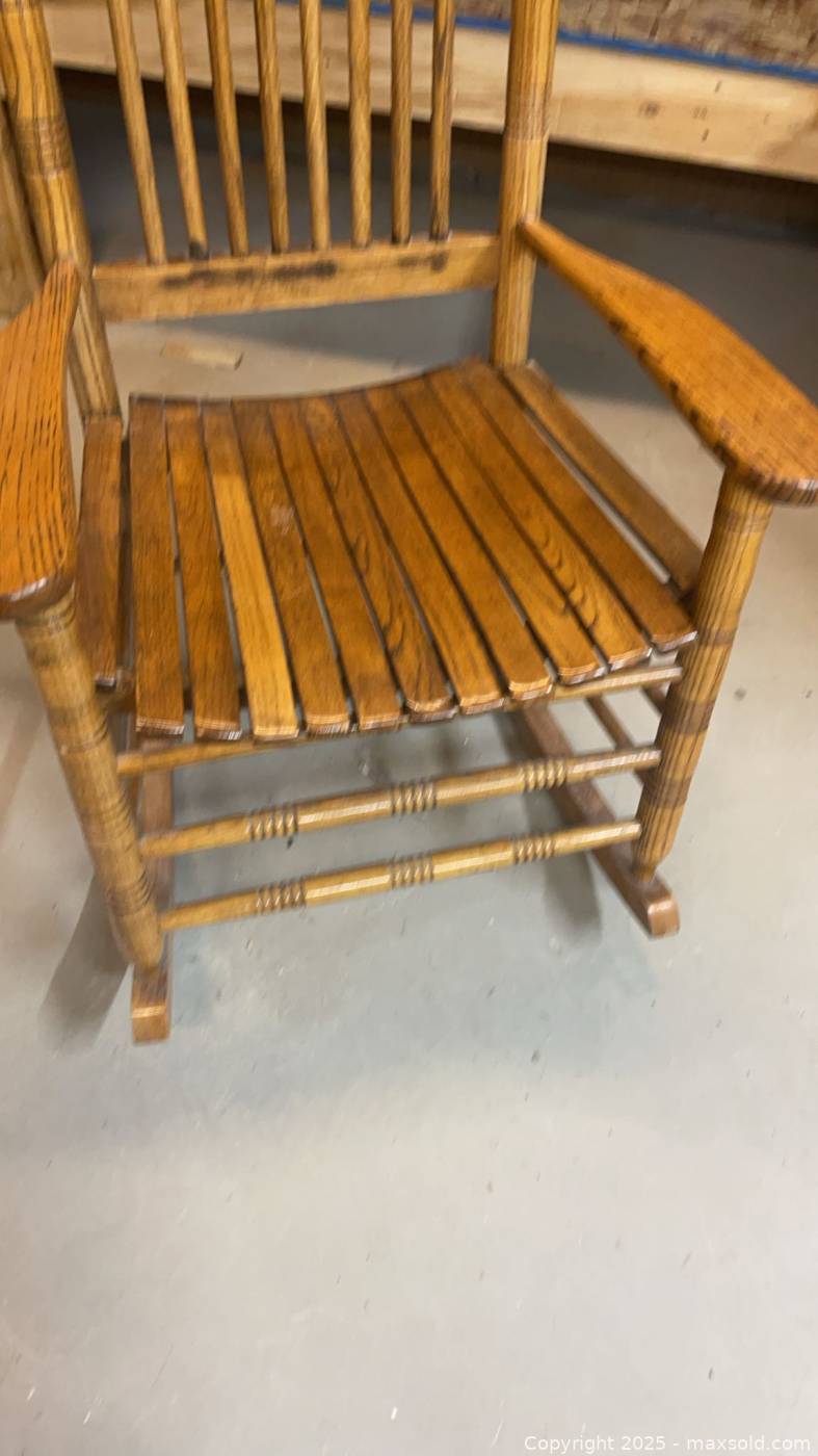 Cracker Barrel hardwood slat rocking chair | Maxsold