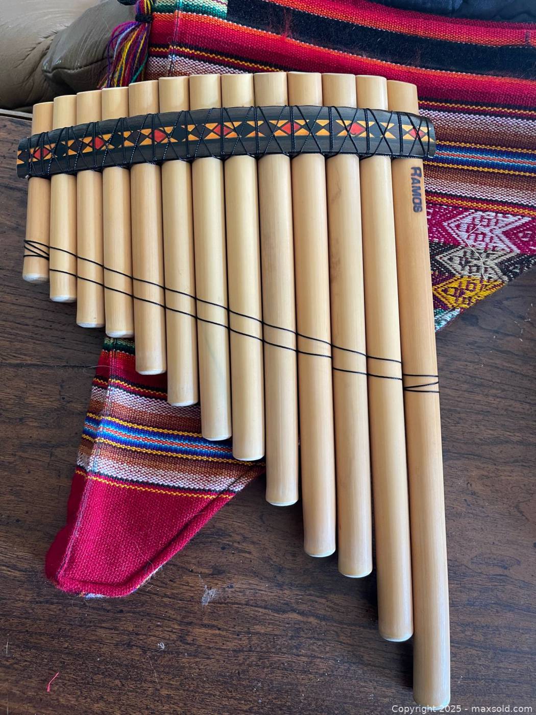 Bamboo pan pipes with woven bag | Maxsold