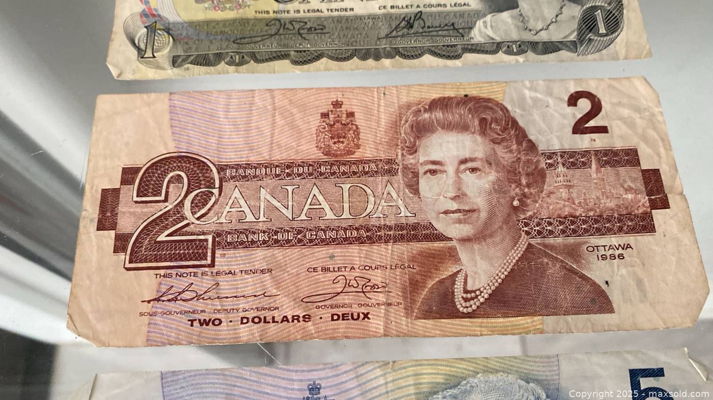 Canadian One, Two And Five Dollar Notes | Maxsold