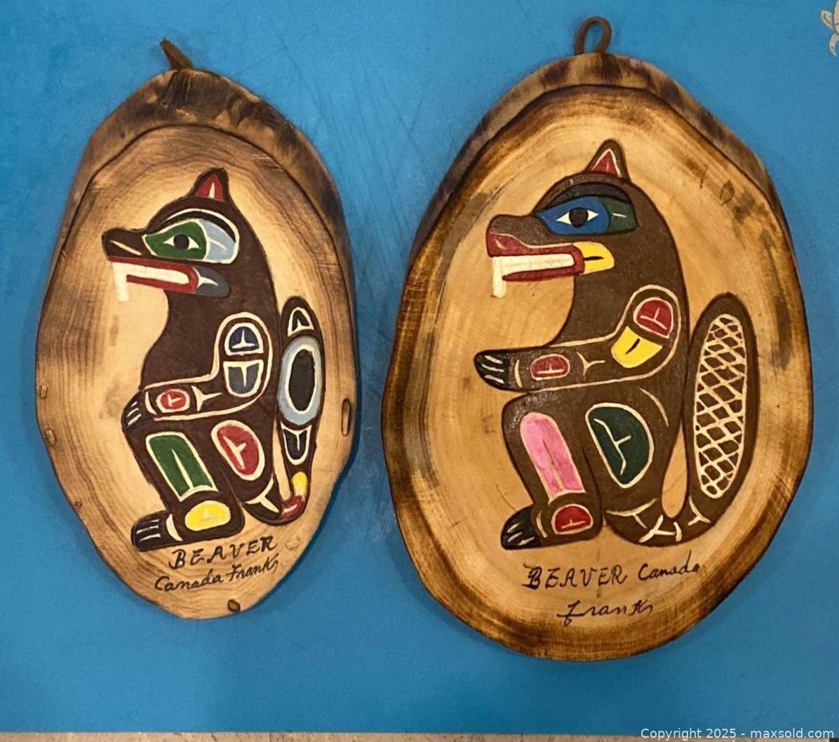 Indigenous Beaver Wood Slice Plaques | Maxsold
