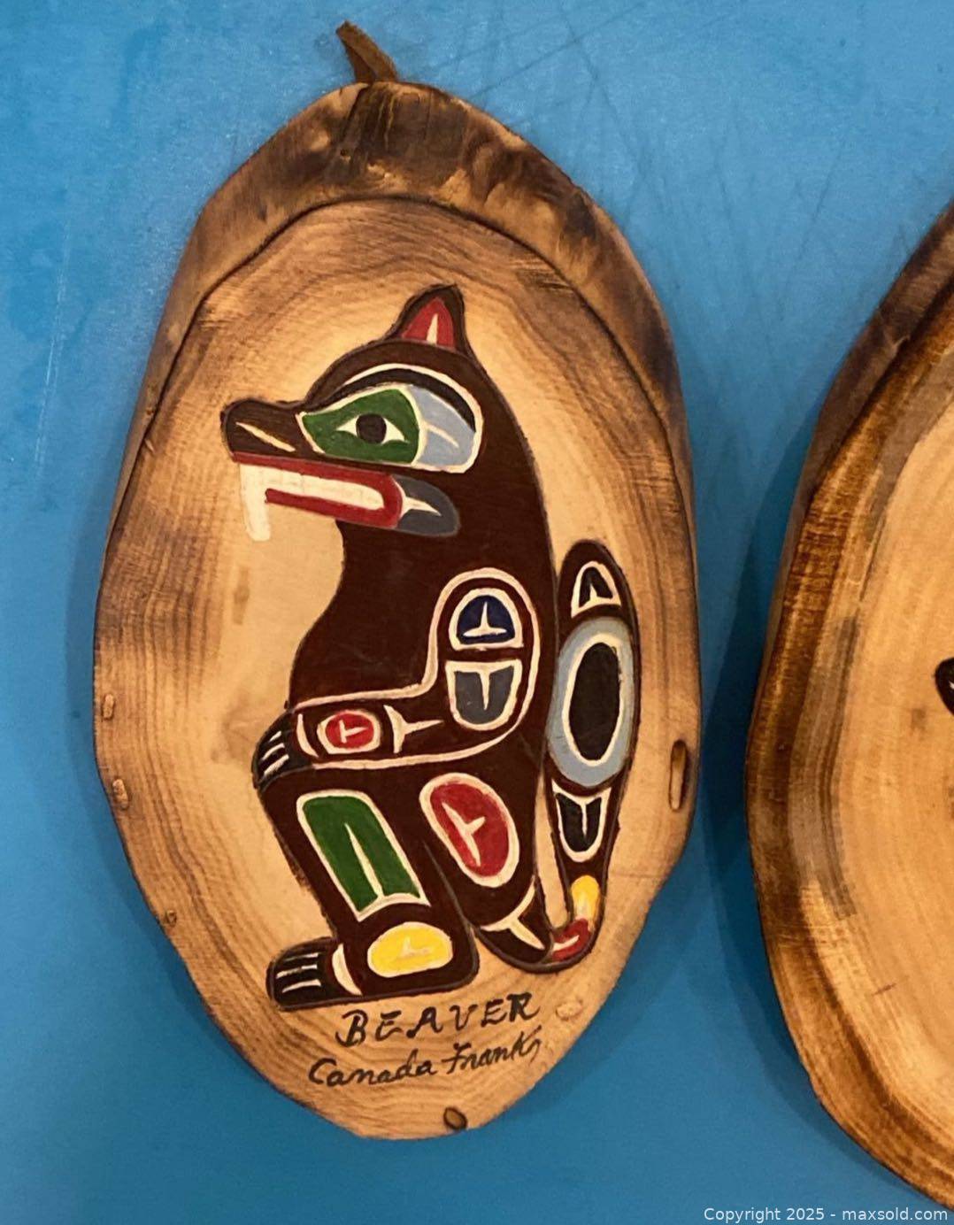 Indigenous Beaver Wood Slice Plaques | Maxsold