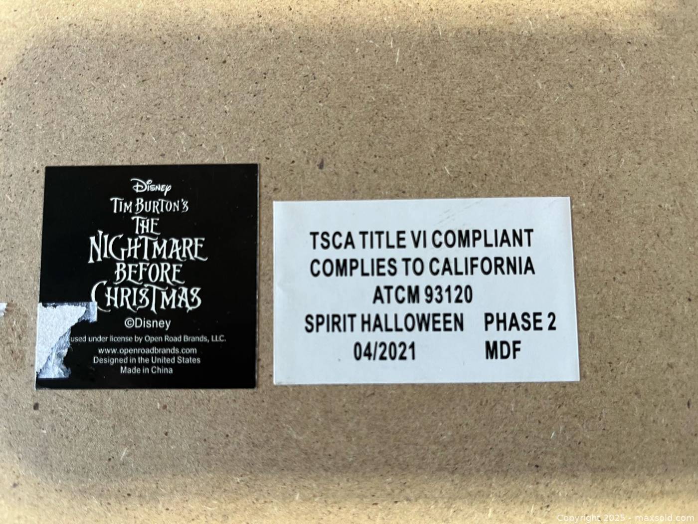 Nightmare Before Christmas Halloween Town map wood sign | Maxsold