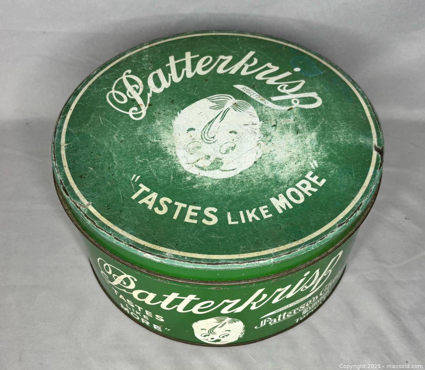 Patterkrisp Advertising Tin Box 1940s | Maxsold