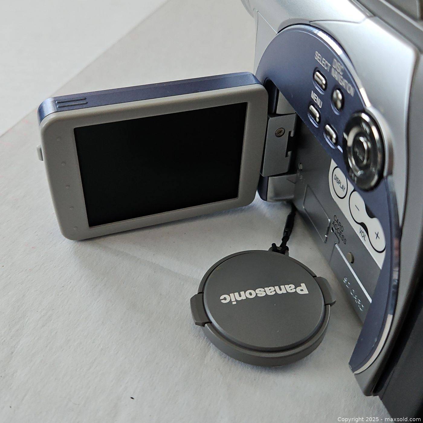 Panasonic DVD video camera with charger and mini DVDs | Maxsold