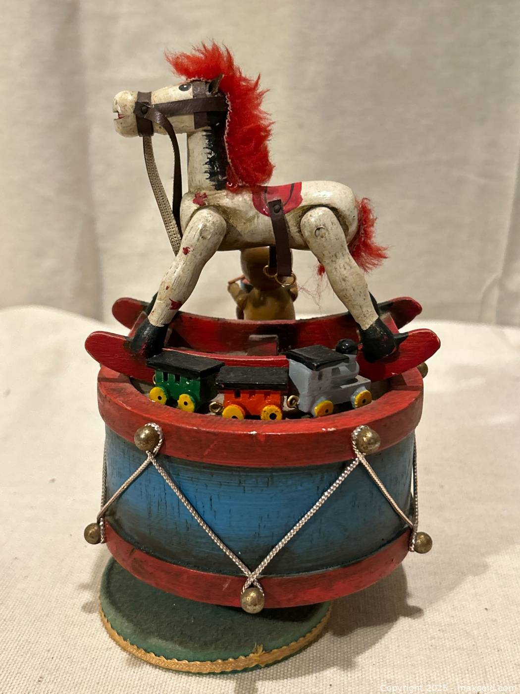 Rocking Horse Drum Music Box, 6" | Maxsold