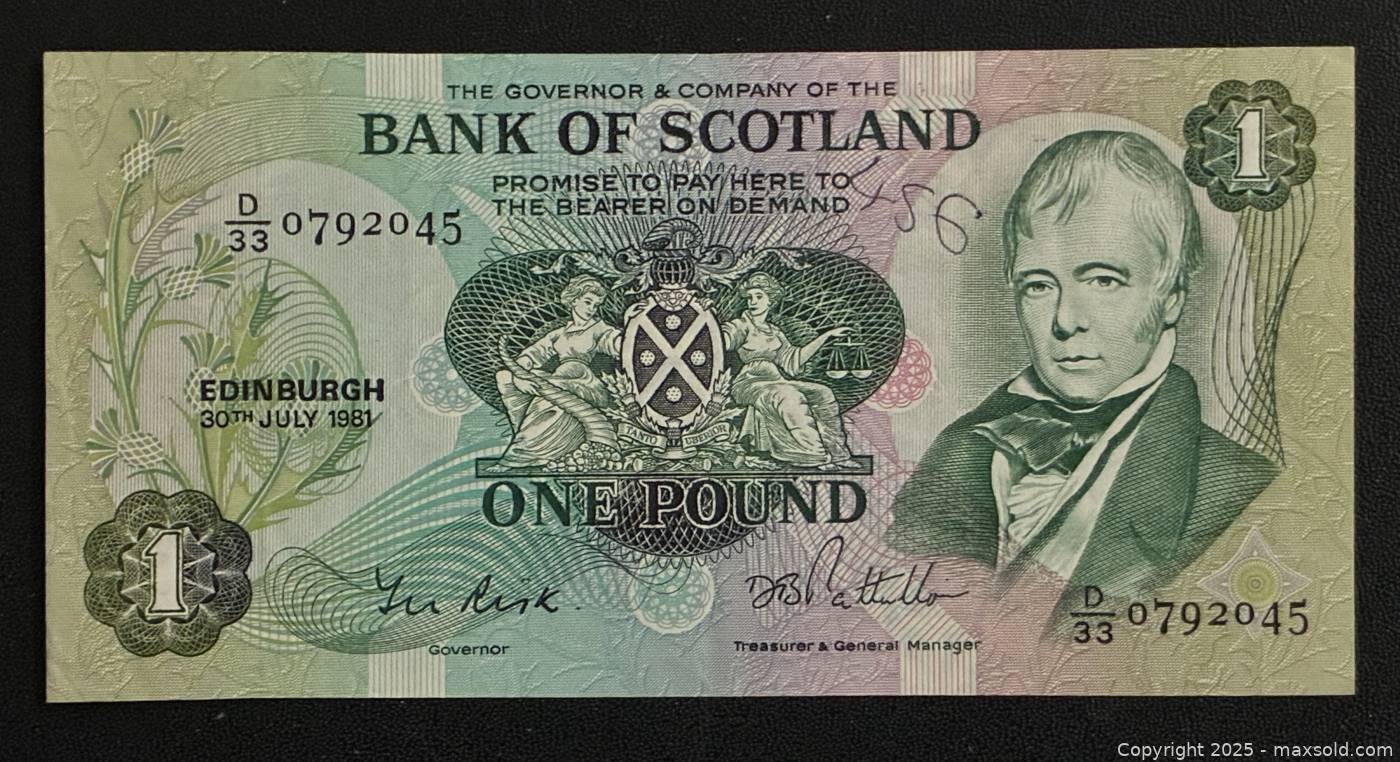 1981 Bank of Scotland £1 paper banknote | Maxsold