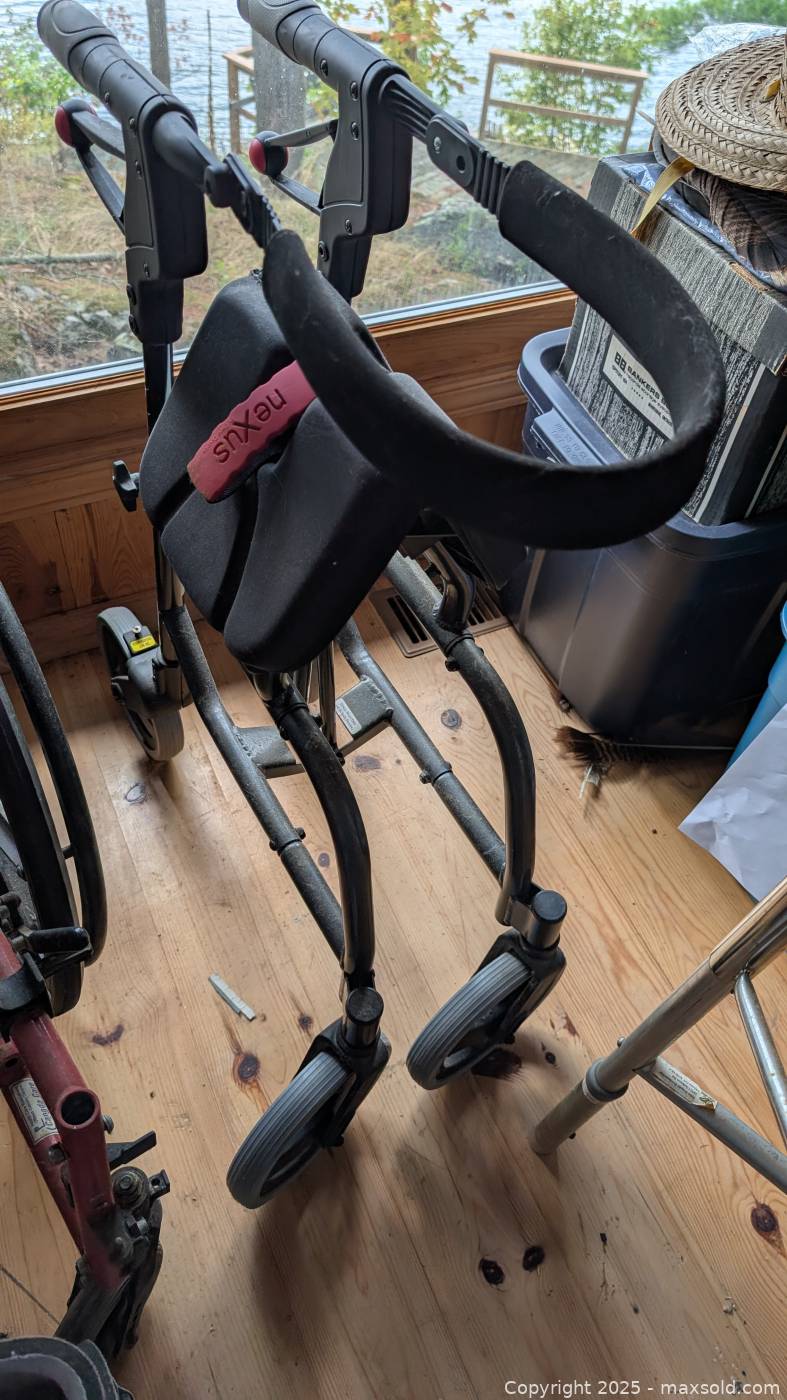 Wheelchair, Nexus rollator, walker, foot brace | Maxsold