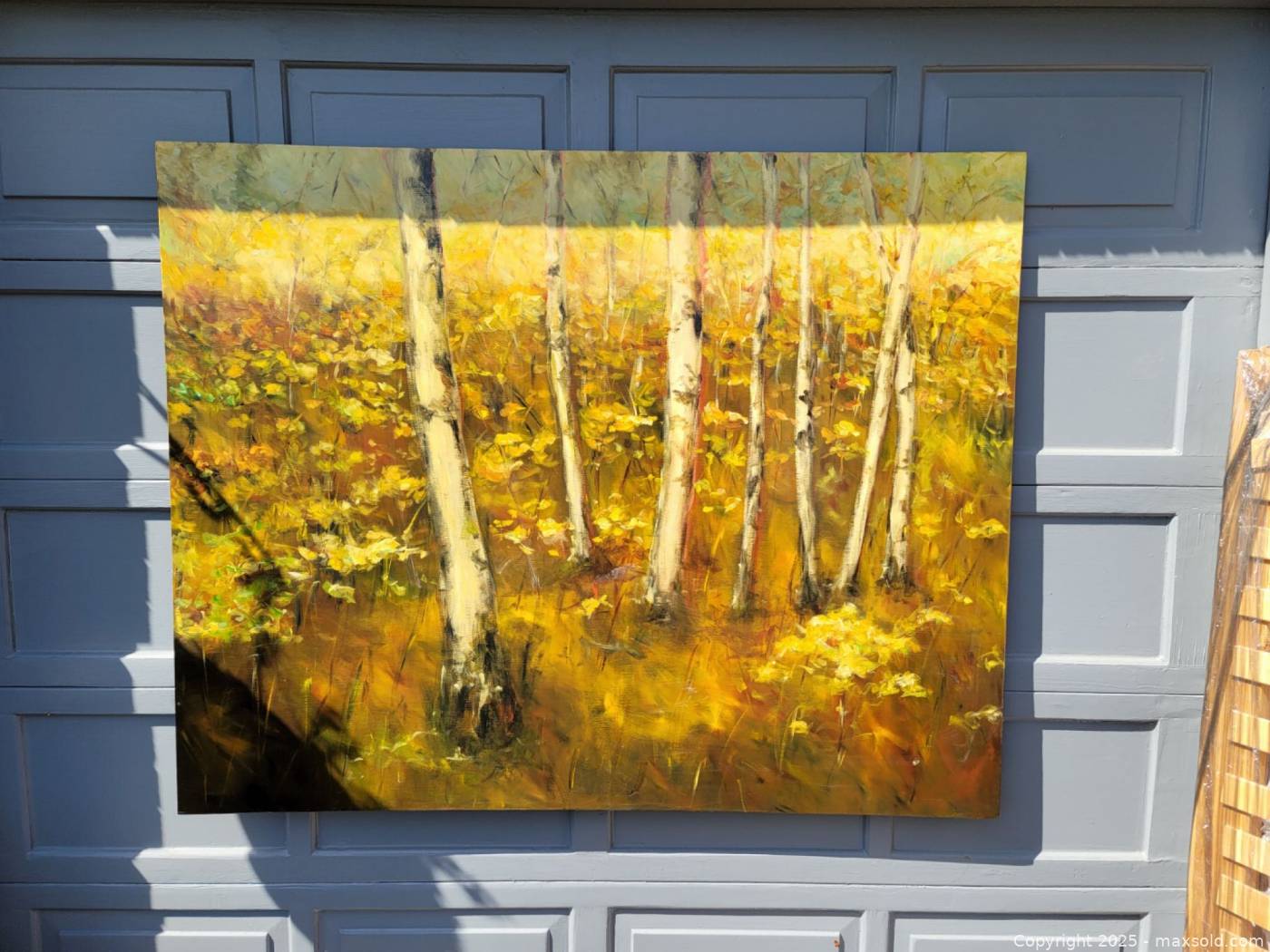 Large birch forest painting | Maxsold