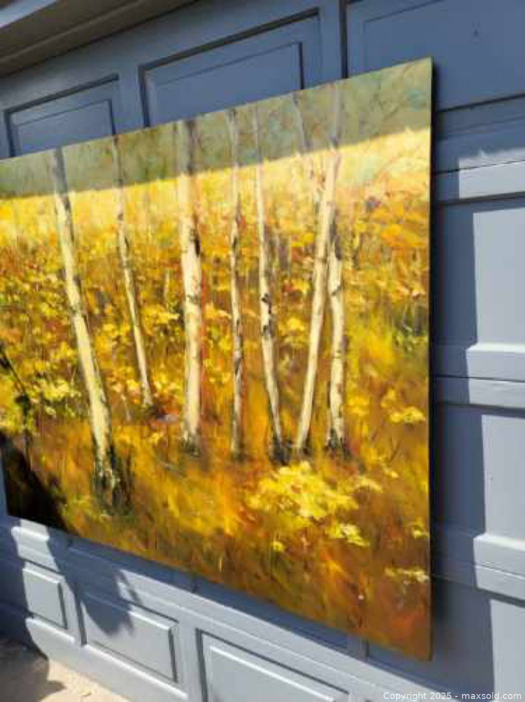 Large birch forest painting | Maxsold