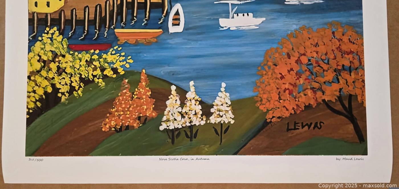Limited Edition Lithograph "Boats in the Harbour, Sandy Cove" by Maud ...