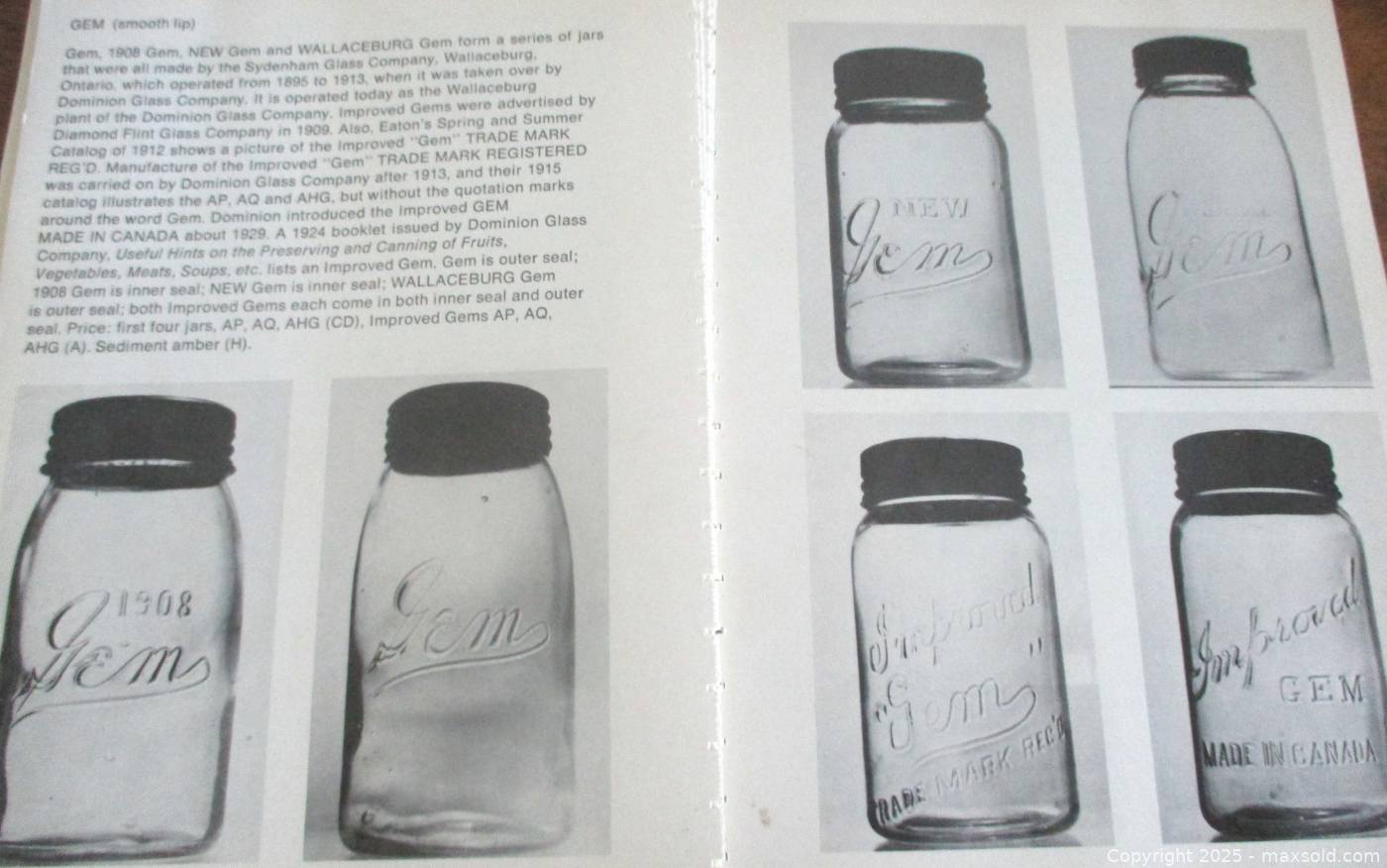 Century Of Antique Canadian Glass Fruit Jars book, signed, with ...