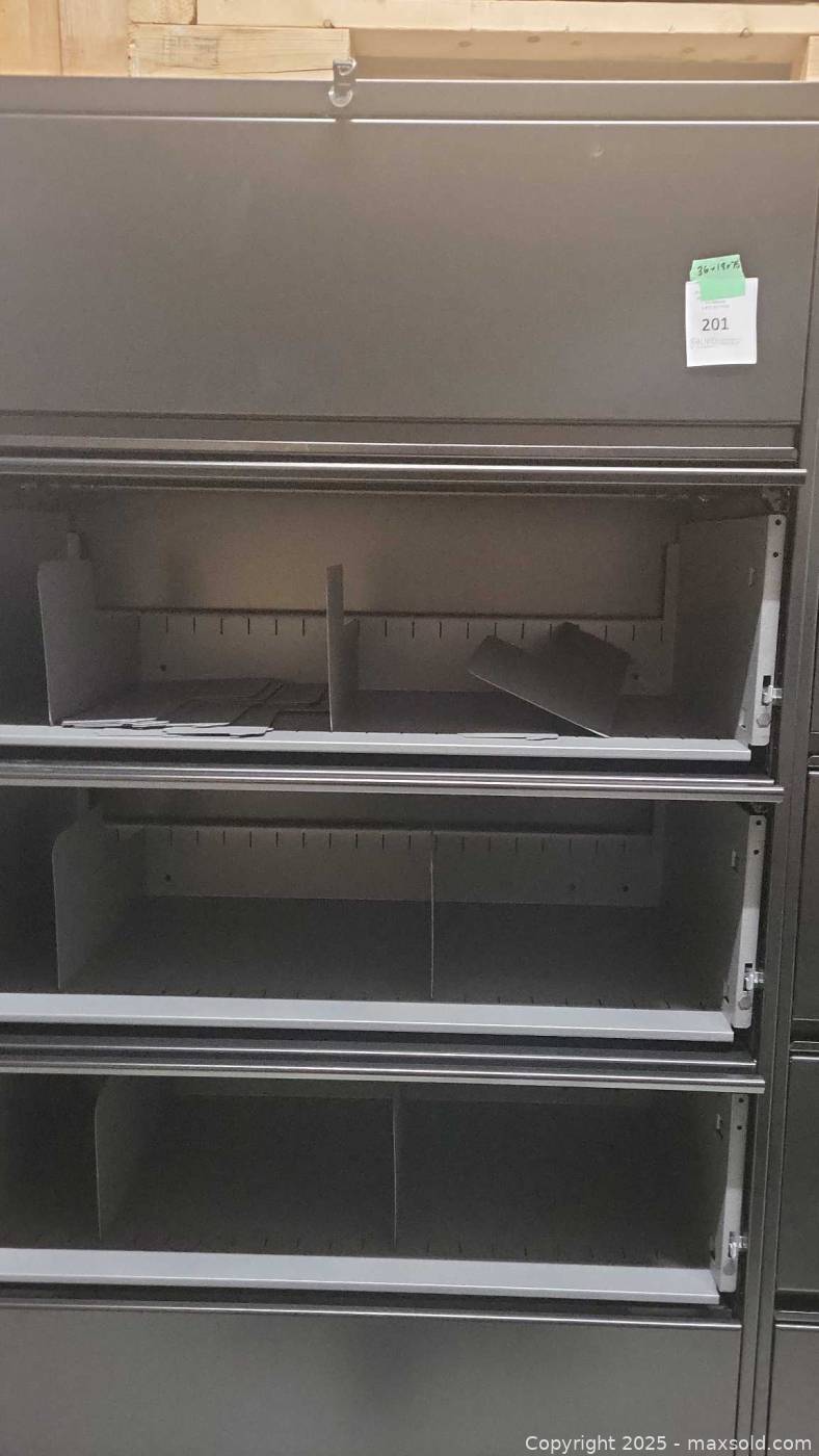 Black metal lateral filing cabinet | Maxsold