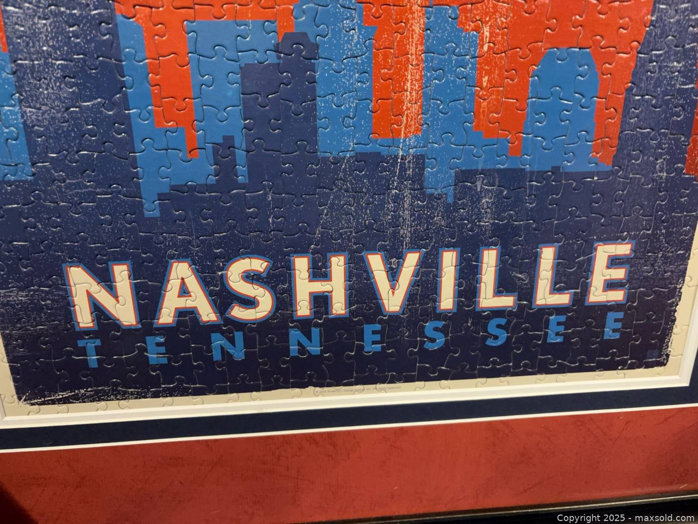 Framed Nashville Tennessee skyline jigsaw puzzle 29" x 35" | Maxsold