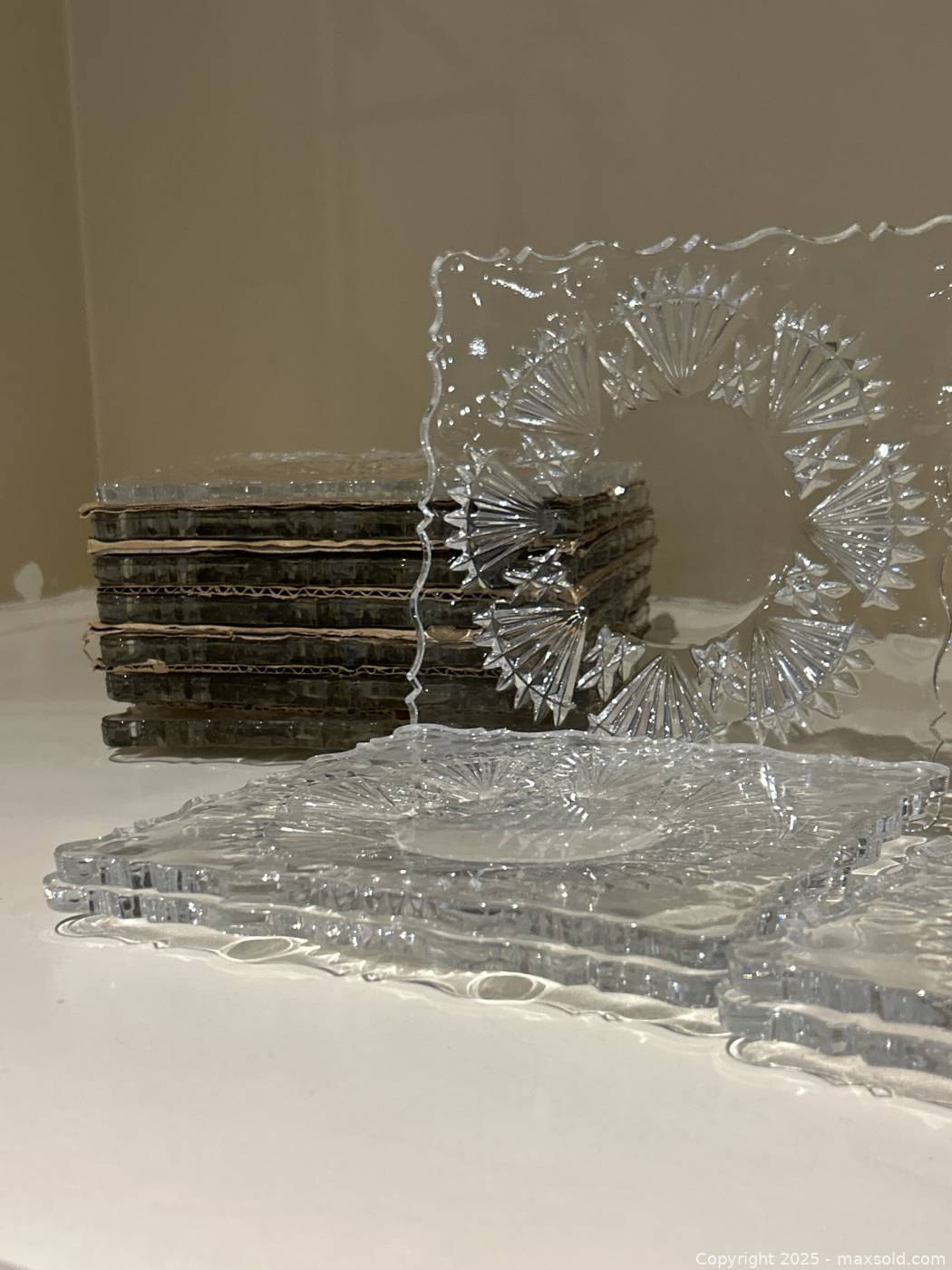 Set of 24 Square Cut Glass Dessert Plates | Maxsold
