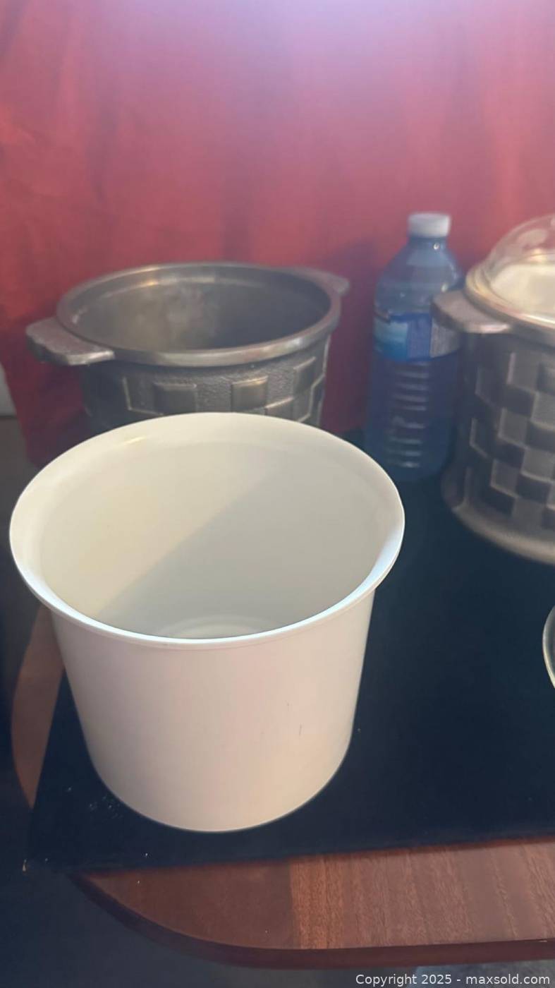 Pair Guardian Service 1960s cast aluminum ice buckets | Maxsold