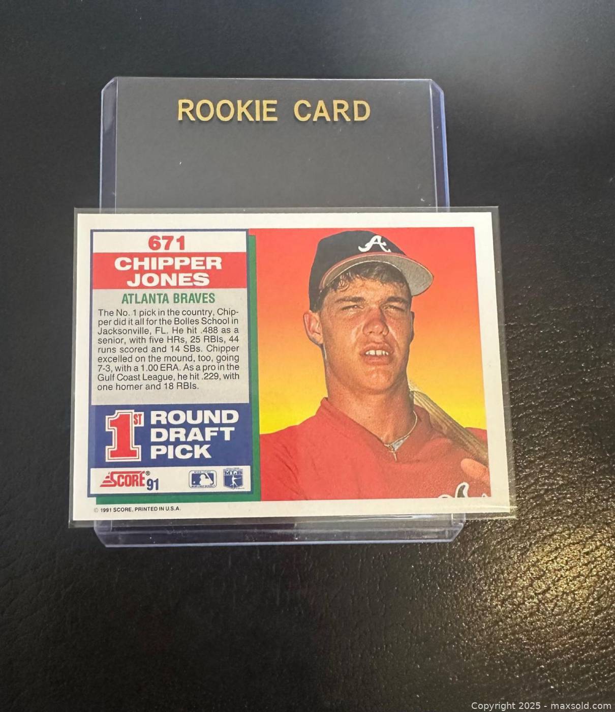 1991 Score Chipper Jones #671 Rookie Card | Maxsold