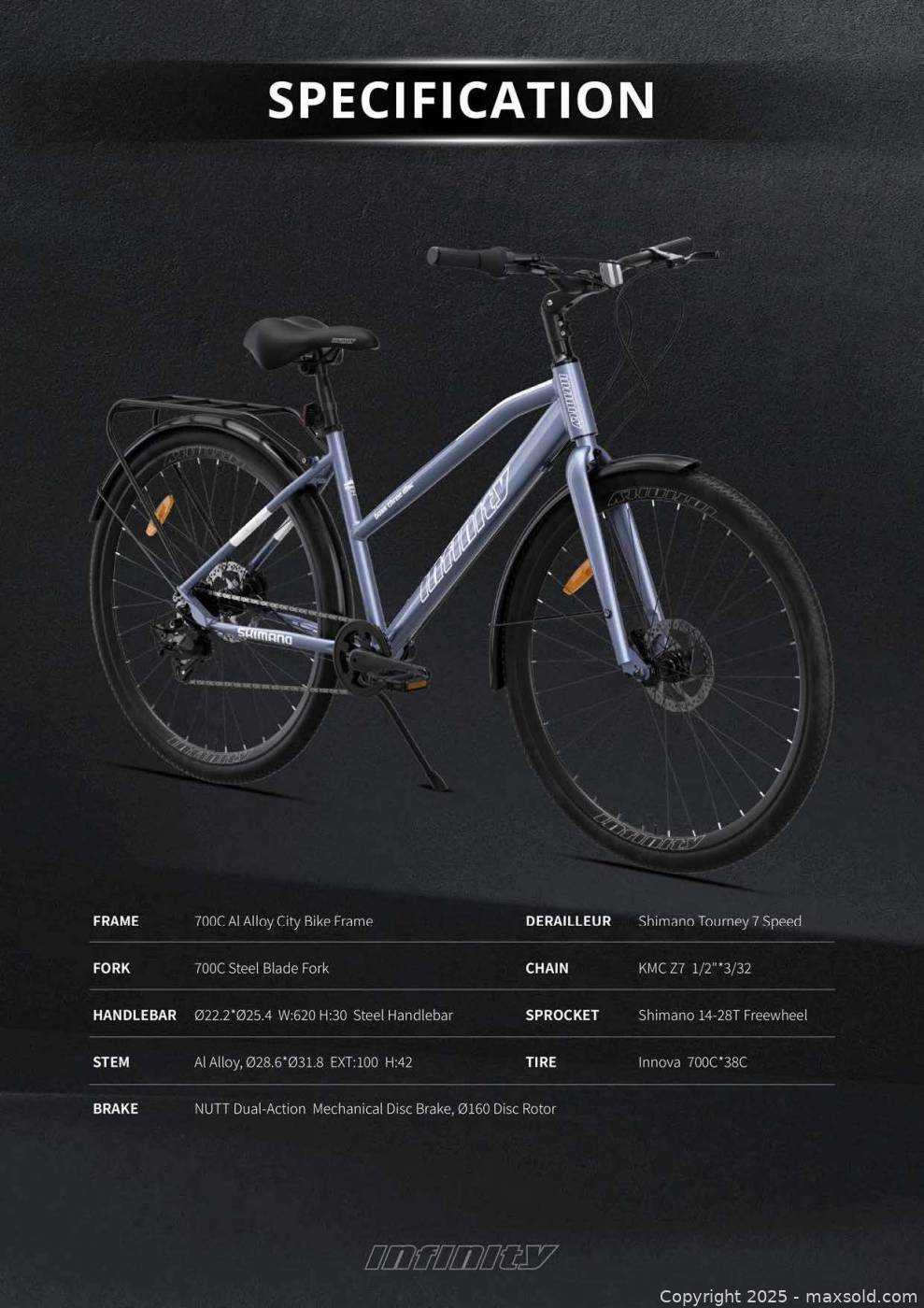 Infinity Boss Three Disc 21-Speed Hybrid Bike | Maxsold