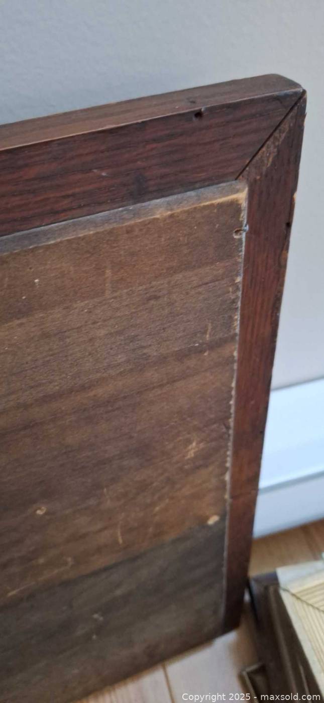 Vintage rectangular wood-frame wall mirror | Maxsold