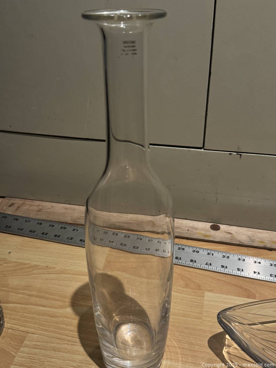 Clear lead crystal jar, glass bottle, leaf dish | Maxsold